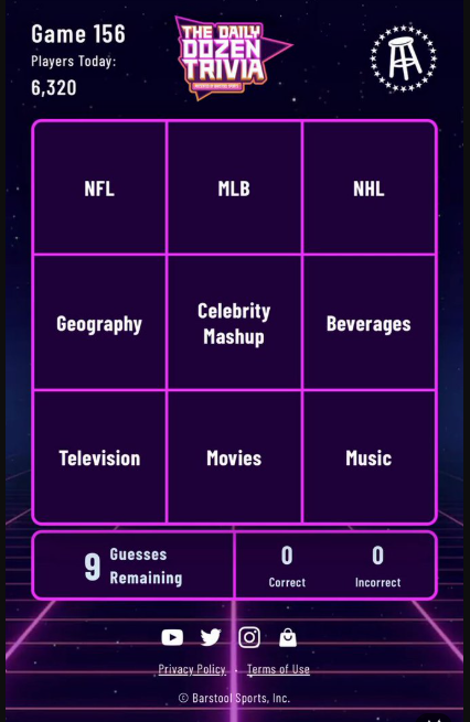 Daily Dozen Trivia - Play Daily Dozen Trivia On Quordle Wordle